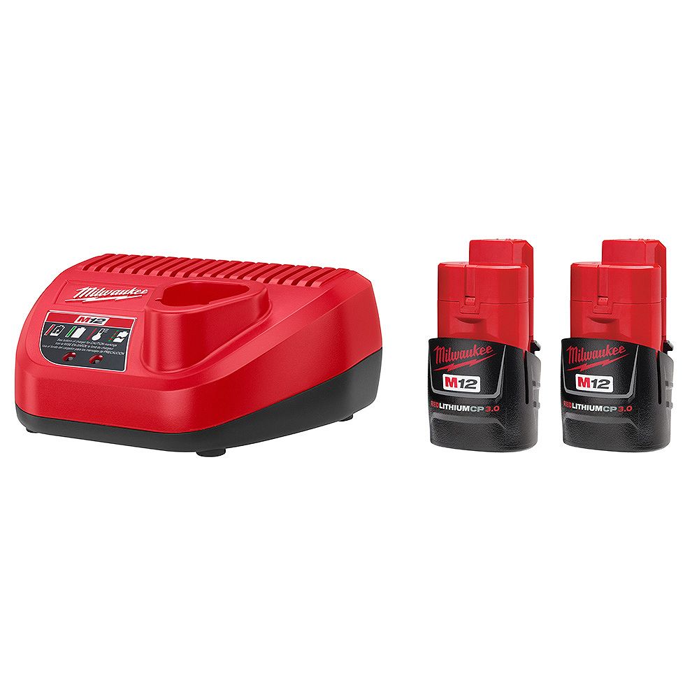 Milwaukee Tool M12 12V Lithium-Ion Starter Kit with Two 3.0 Ah Battery Packs and Charger | The ...