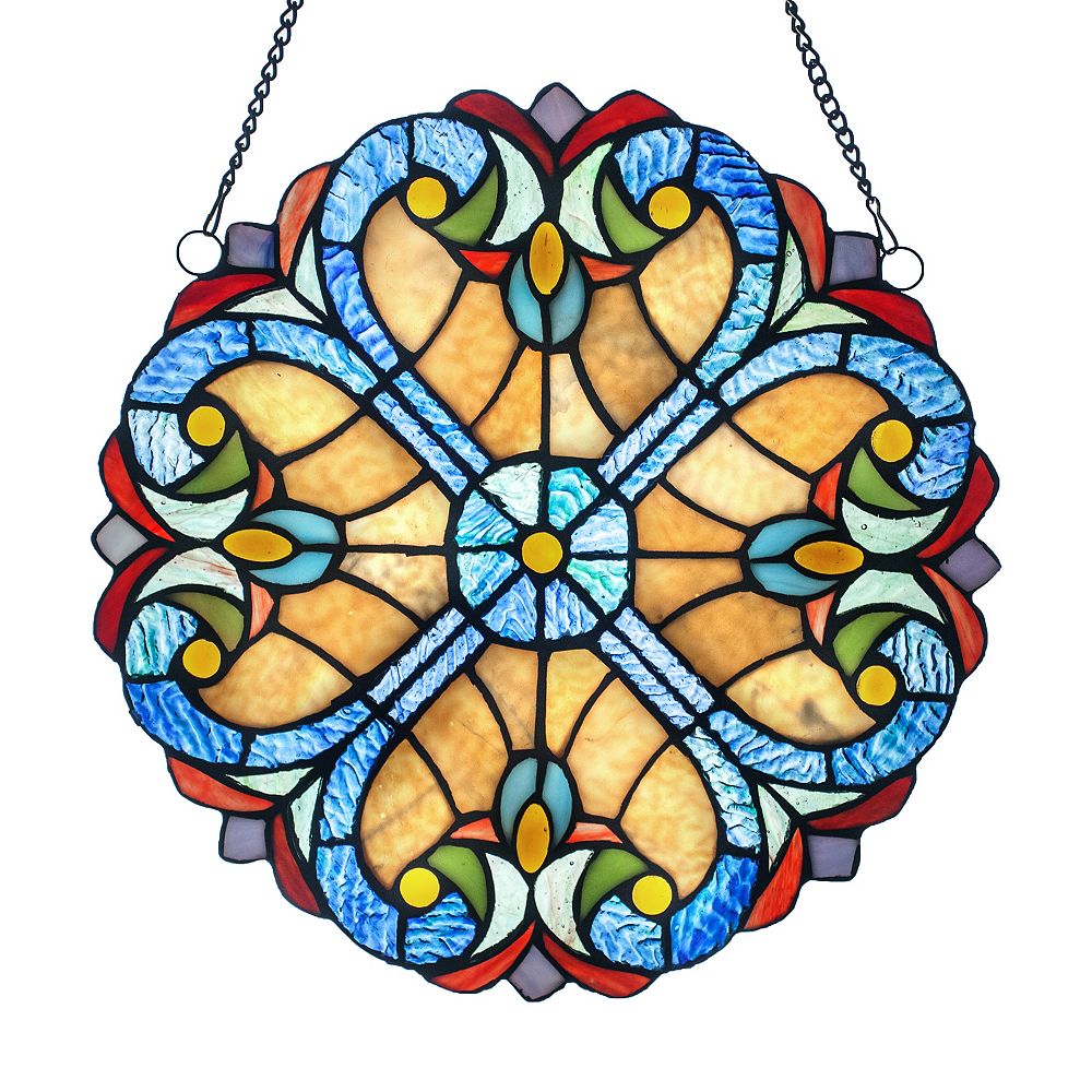 River of Goods Halston Amber Stained Glass Window Panel | The Home ...