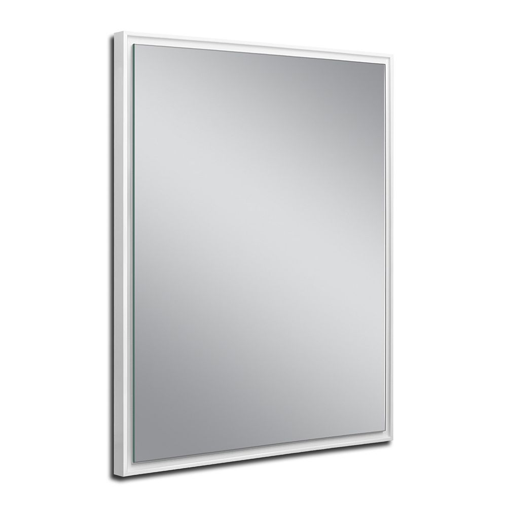 Deco Mirror 24 in. x 30 in. White Studio Float Wall Mirror | The Home ...