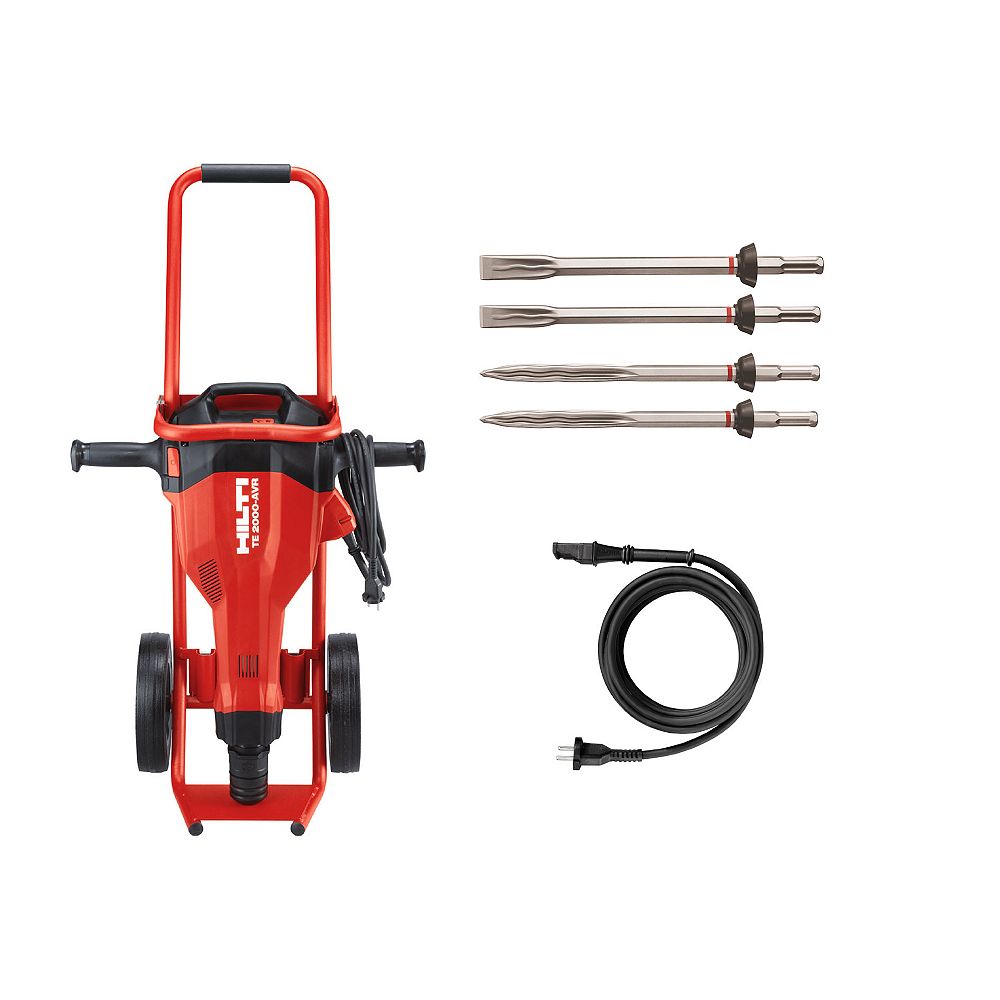 Hilti 15 Amp 120 Volt 1 in. TE 2000-AVR Polygon Demolition Jack Hammer Kit with Trolley an ...