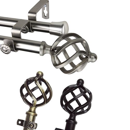 Double Curtains Rods & Kits - Curtain Rods & Hardware | The Home Depot ...