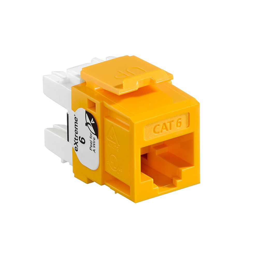 Leviton eXtreme 6+ QuickPort Connector, CAT 6, Yellow | The Home Depot ...