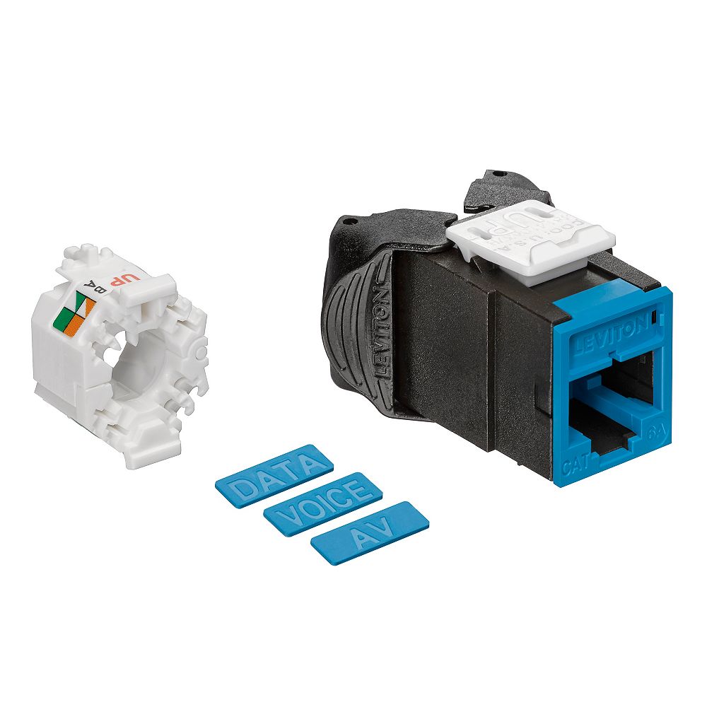 Leviton Atlas-X1 Cat 6A UTP QuickPort Connector, Blue | The Home Depot ...