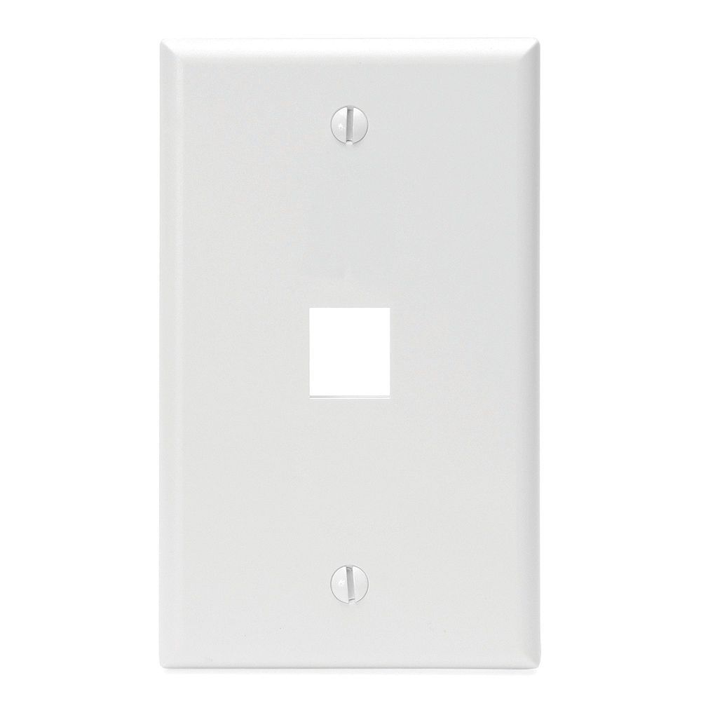 Leviton QuickPort Wallplate, Single Gang, 1-Port, White | The Home ...