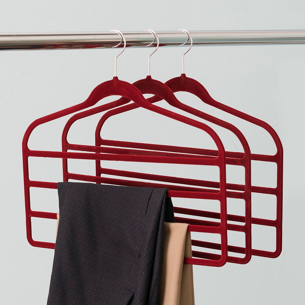 Home Basics Velvet Hanger,(Pack of 3), Burgundy | The Home Depot Canada