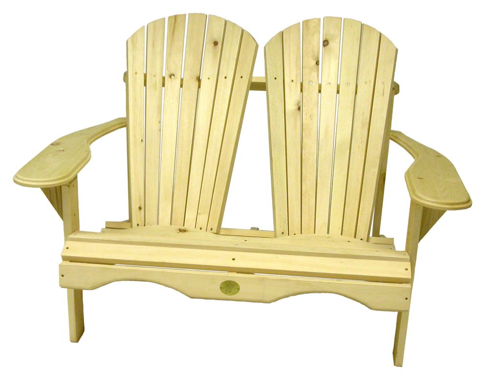 The Bear Chair Pine Outdoor Adirondack Loveseat | The Home Depot Canada