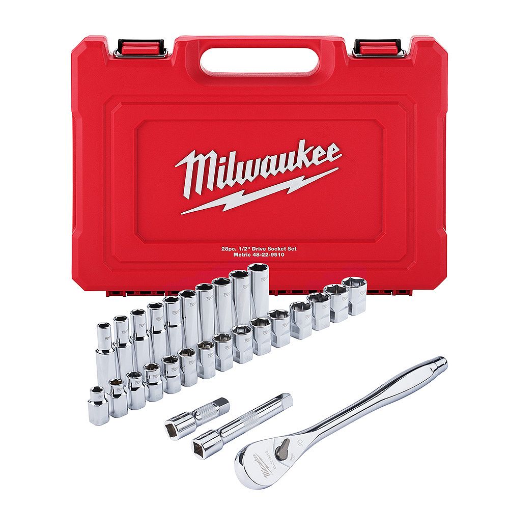 Milwaukee Tool 1/2 -inch Drive SAE/Metric Ratchet and Socket Mechanics Tool Set (47-Piece) | The ...