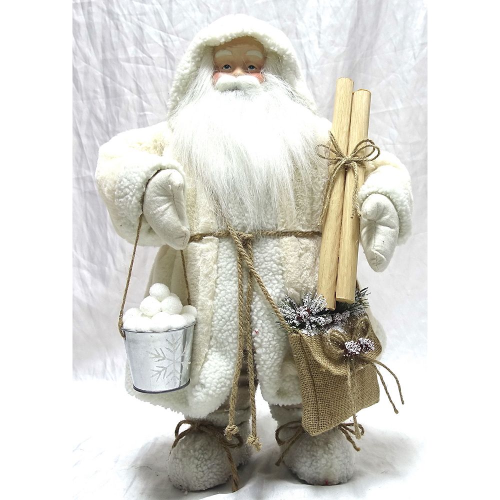 Home Accents Holiday TI 22 inch White Fabric Standing Santa | The Home ...