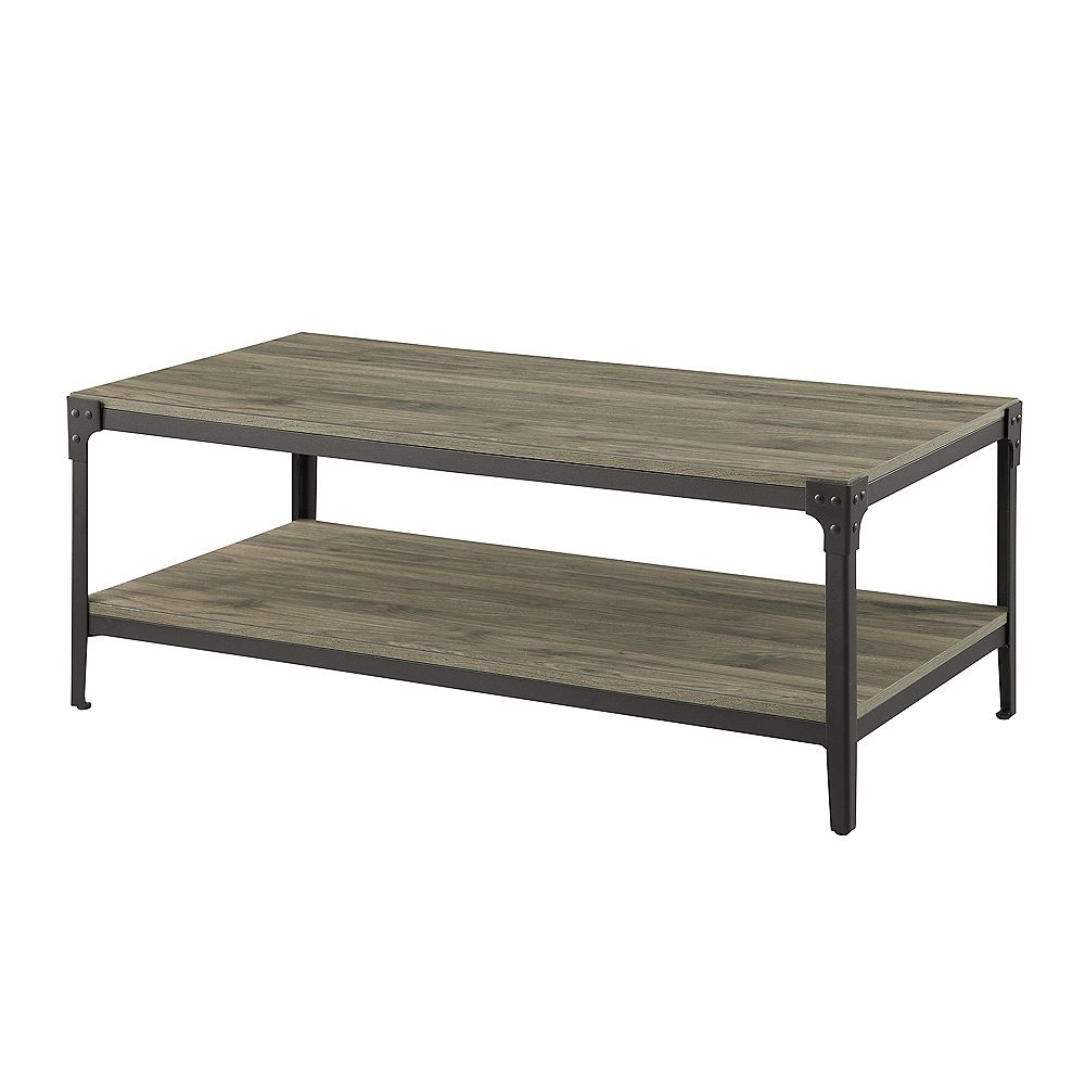 Welwick Designs 48-inch Slate Gray Large Rectangle MDF Coffee Table ...