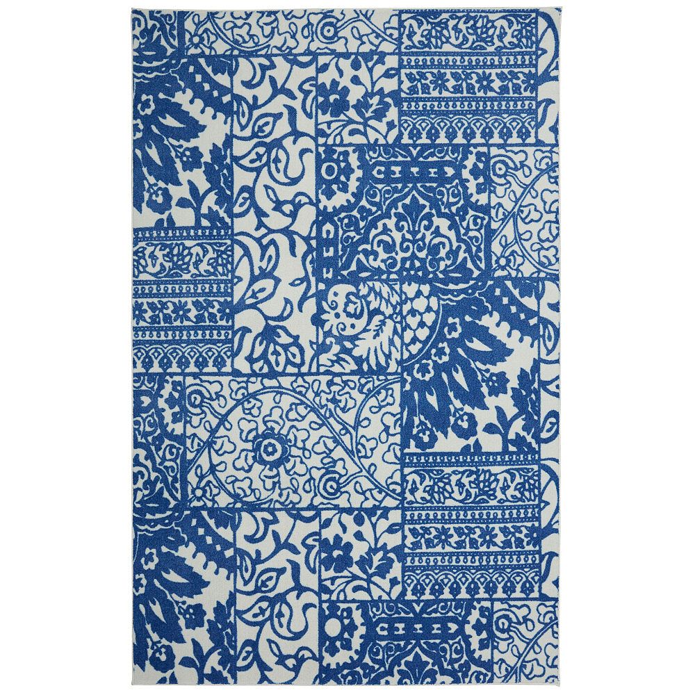 Mohawk Home Brocade Blue8 ft. x 10 ft. Indoor Area Rug | The Home Depot ...