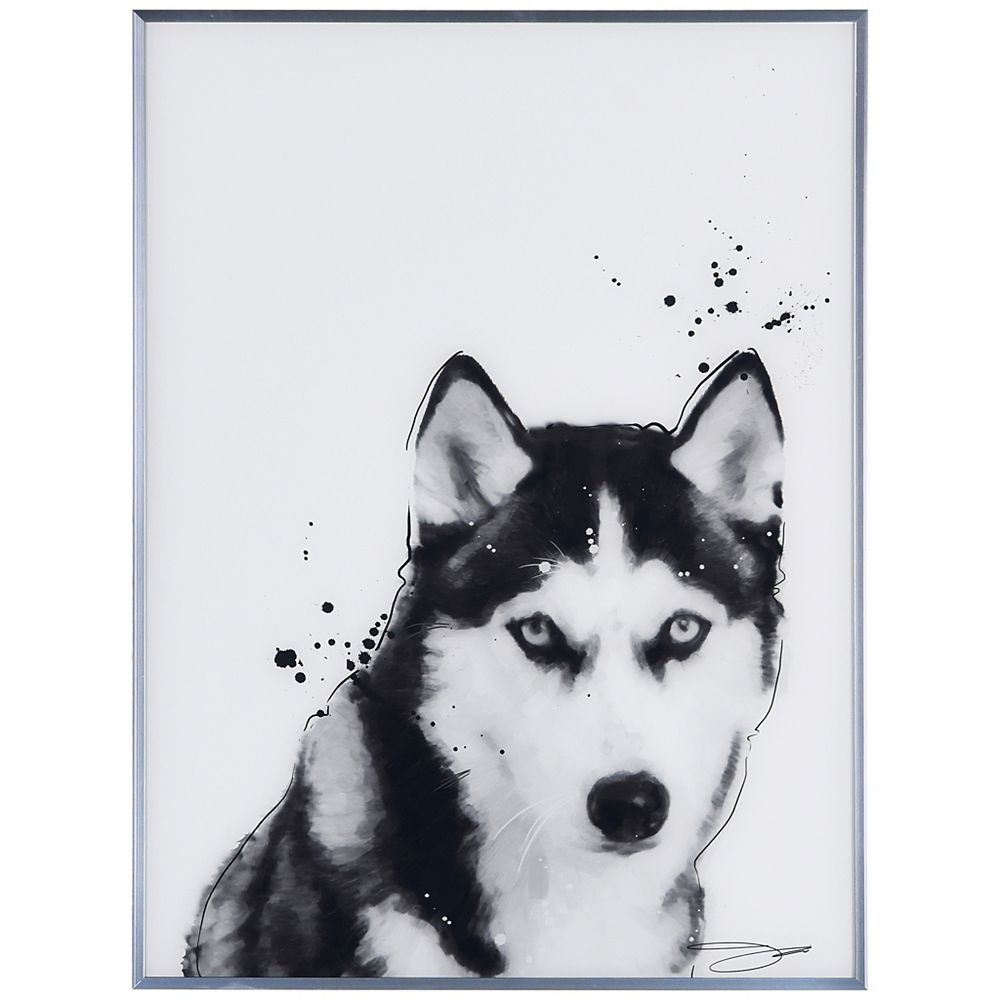 Empire Art Direct Siberian Husky on Reverse Printed Art Glass and ...