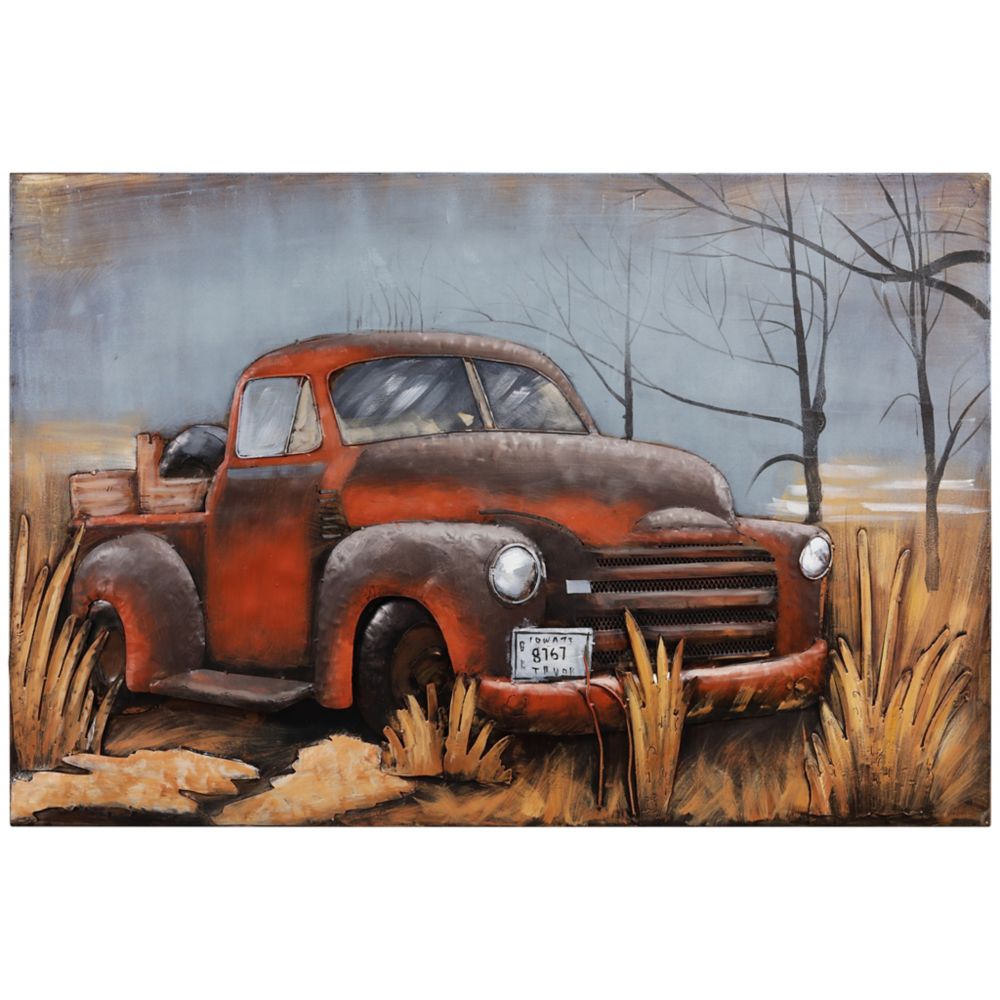 Empire Art Direct Old Chevy Mixed Media Iron Hand Painted Dimensional ...