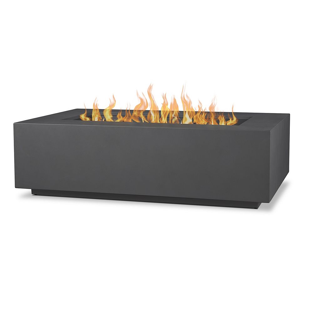 Real Flame Aegean Large Rectangle LP fire table in Weathered Slate with ...