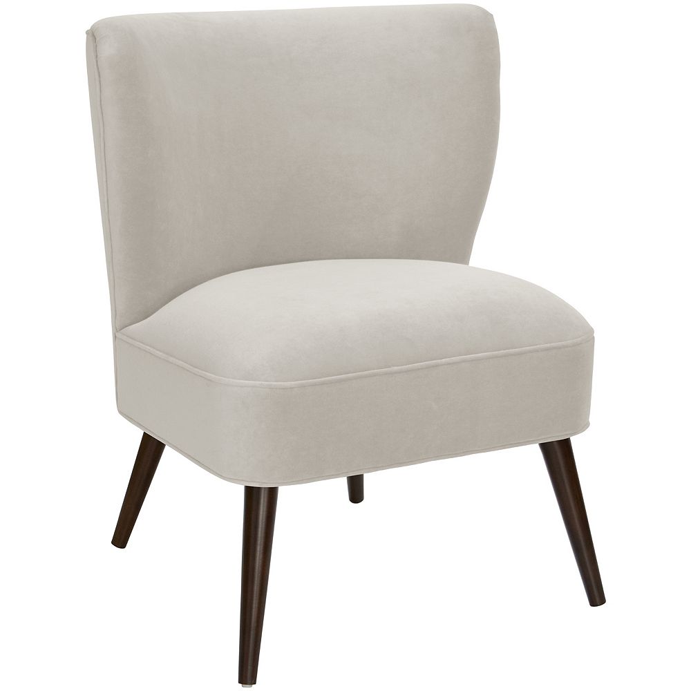 Skyline Furniture Altgeld Curved Armless Chair in Velvet Light Grey ...