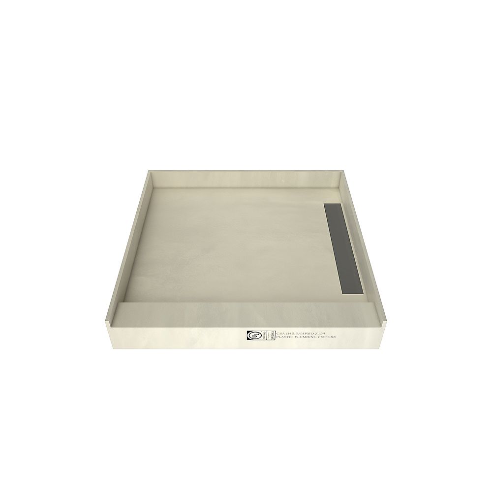 Tile Redi 48 in. x 48 in. Single Threshold Shower Base with Right Drain ...