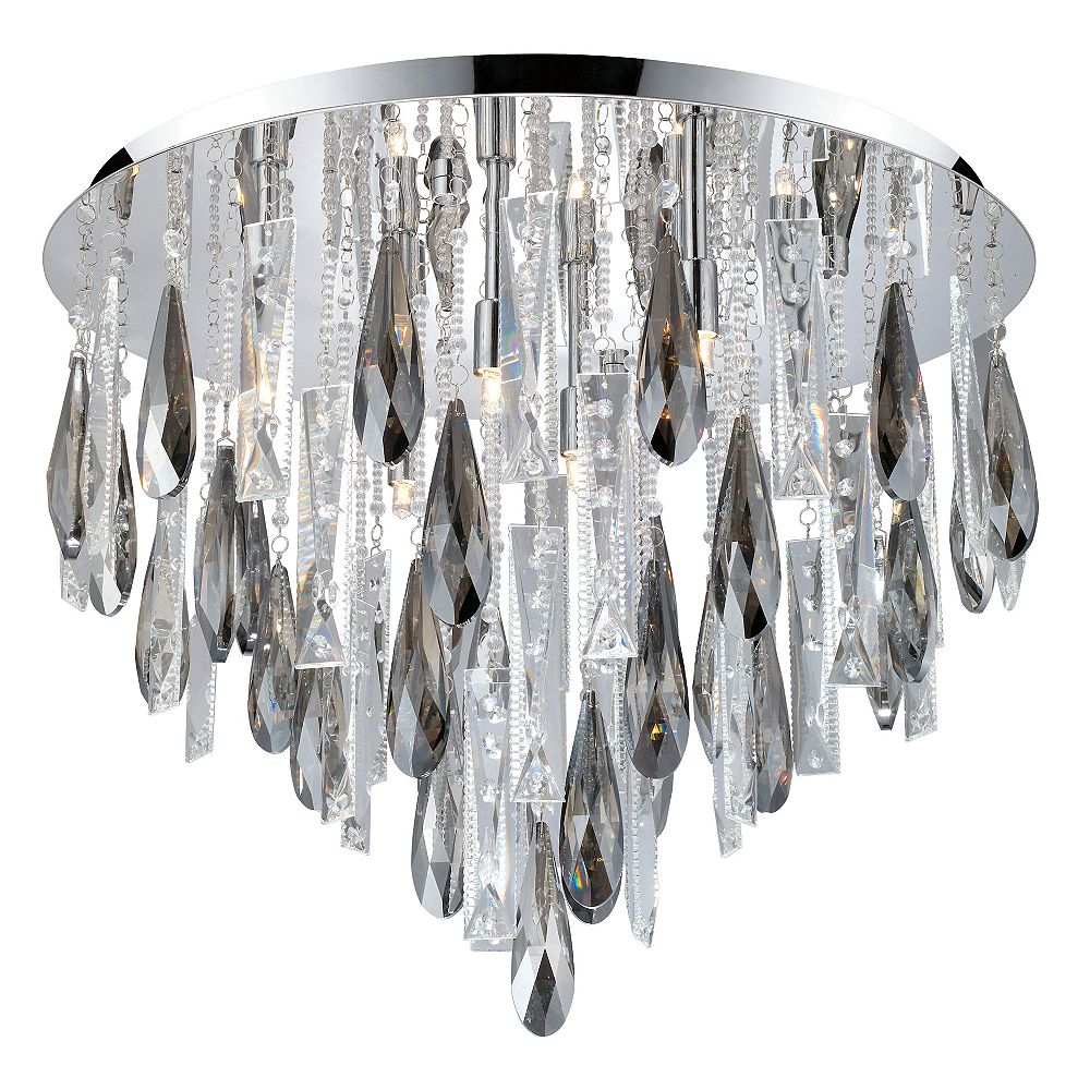 Eglo Calaonda Ceiling Light 8L, Chrome Finish & Clear Crystals | The ...