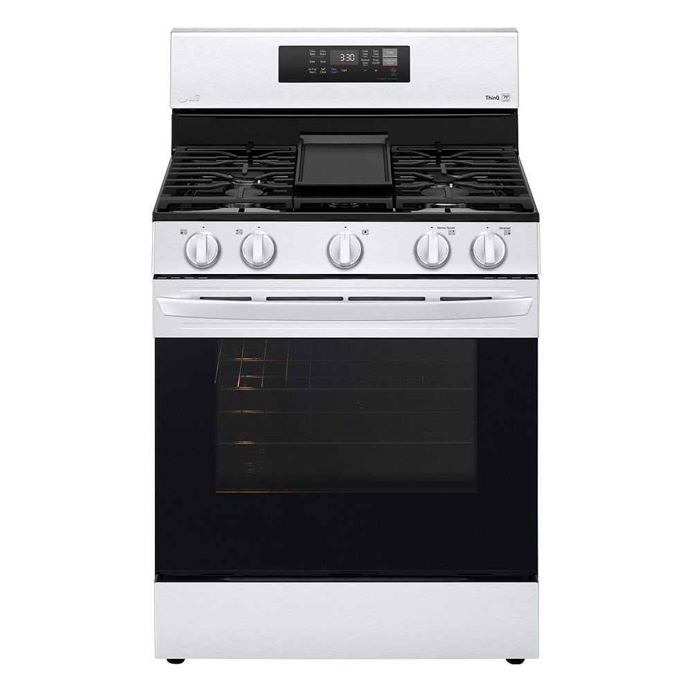 LG Electronics 5.8 cu. ft. Smart Gas Range with Air Fry and Wi-Fi in ... LG Electronics 5.8 cu. ft. Smart Gas Range with Air Fry and Wi-Fi in ...