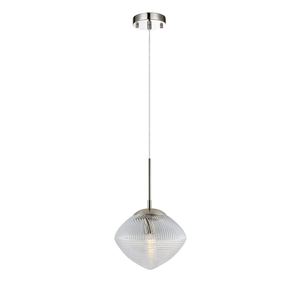 L2 Lighting 10" Textured Glass Pendant Clear | The Home Depot Canada