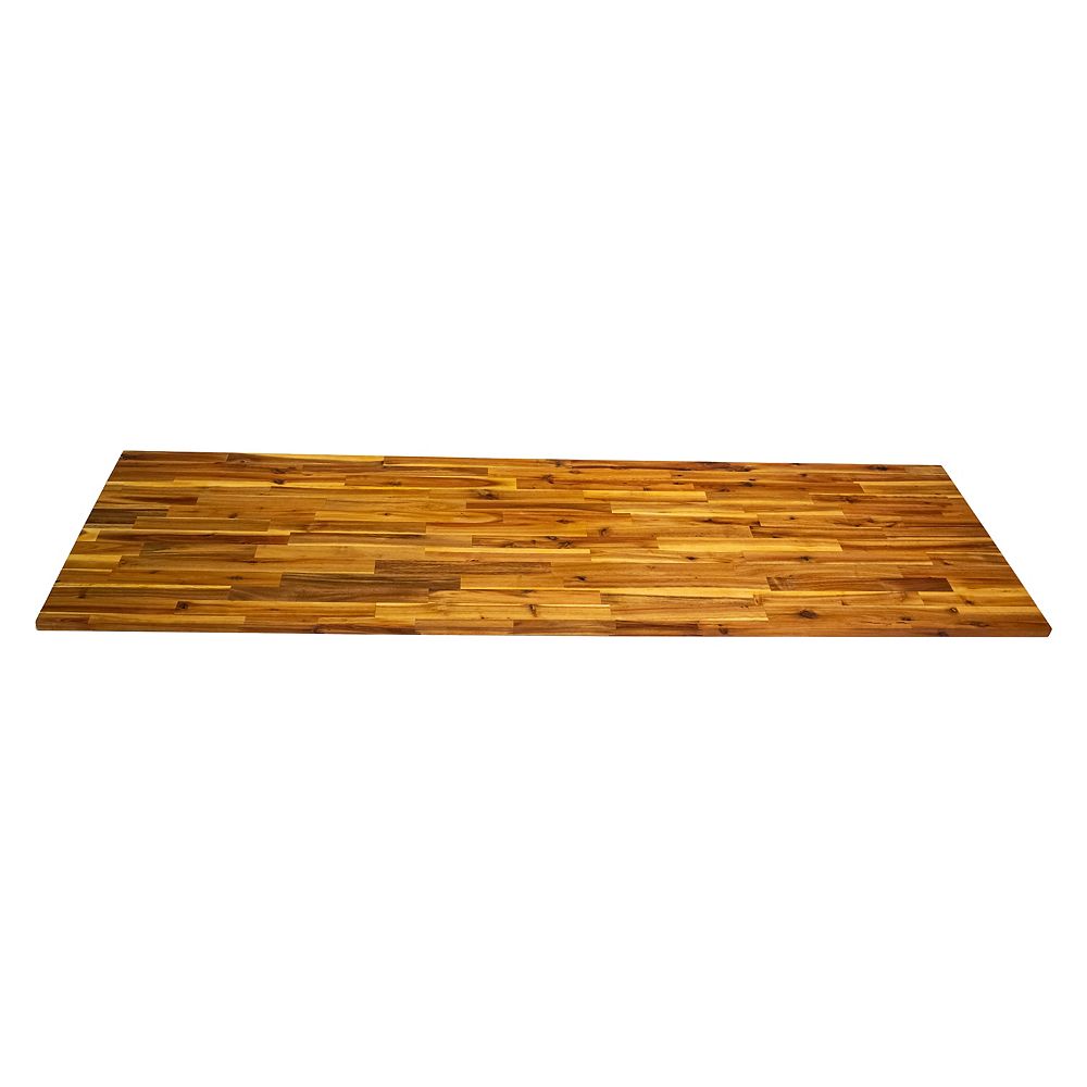 INTERBUILD 96 x 40 x 1 inch Acacia Hardwood Countertop in Light Oak ...