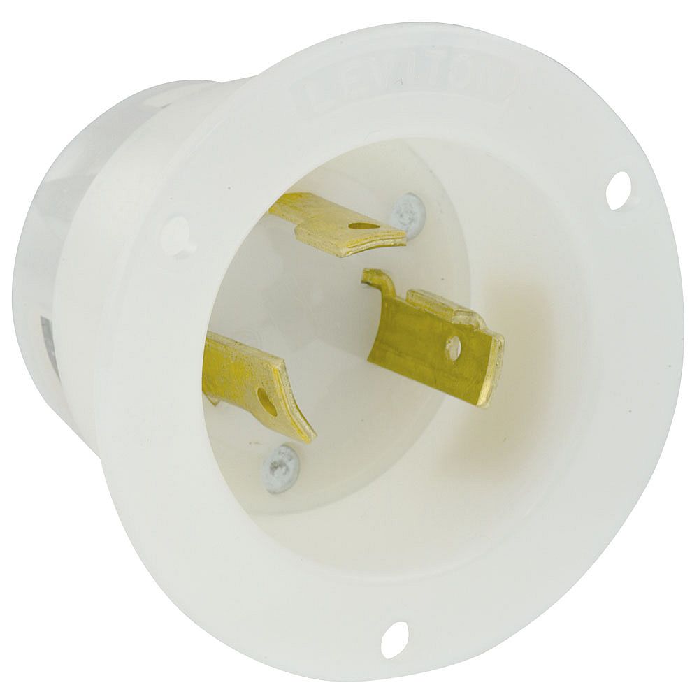 Leviton Locking Flanged Inlet, 30 Amp, 125 Volt, NEMA L5-30P, 2P, 3W ...
