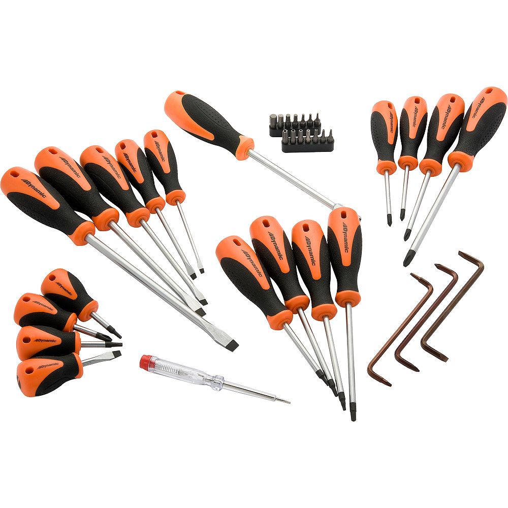 DYNAMIC TOOLS 36 Piece Screwdriver & Bit Set, Comfort Grip Handles ...