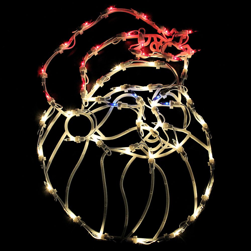 Northlight 18" Red and White Lighted Santa Christmas Window Silhouette ...