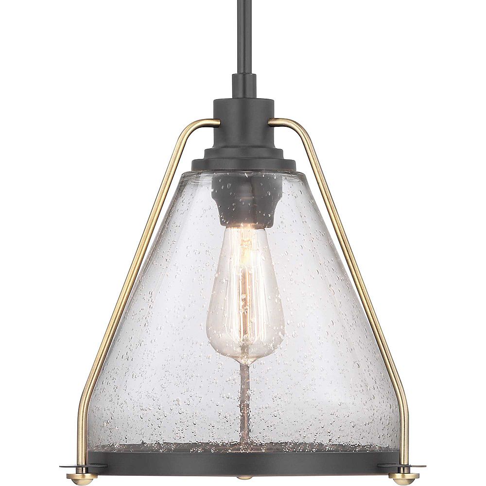 Progress Lighting Range One-Light Pendant with Clear Seeded glass | The ...