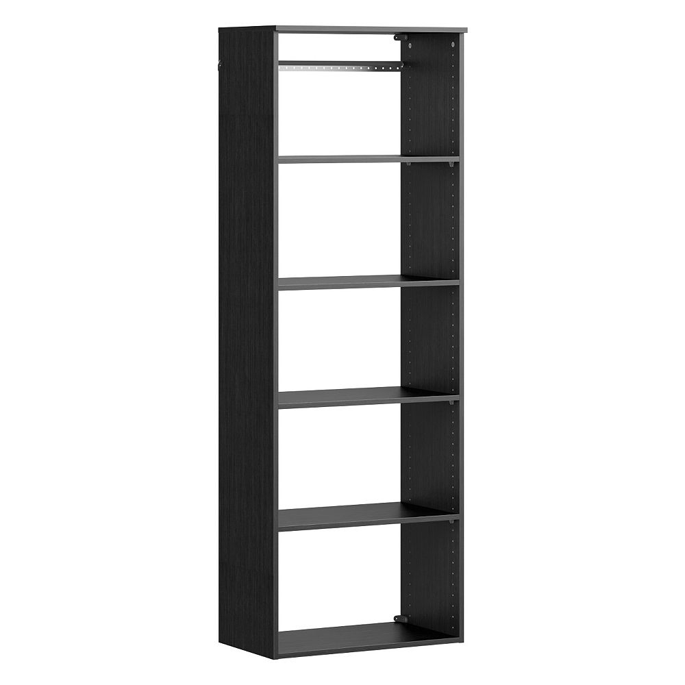 ClosetMaid Style+ 15 in. D x 25 in. W x 72 in. H Noir Hanging 6-Shelves ...