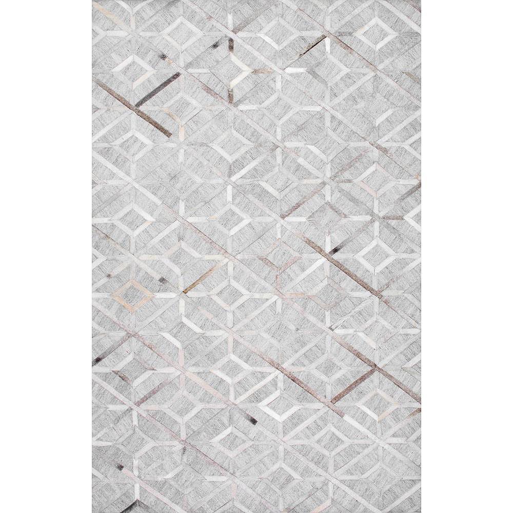 nuLOOM Tapis Fait Main Peau de Vache Chanda Gris 9 ft. x 12 ft. | Home ...