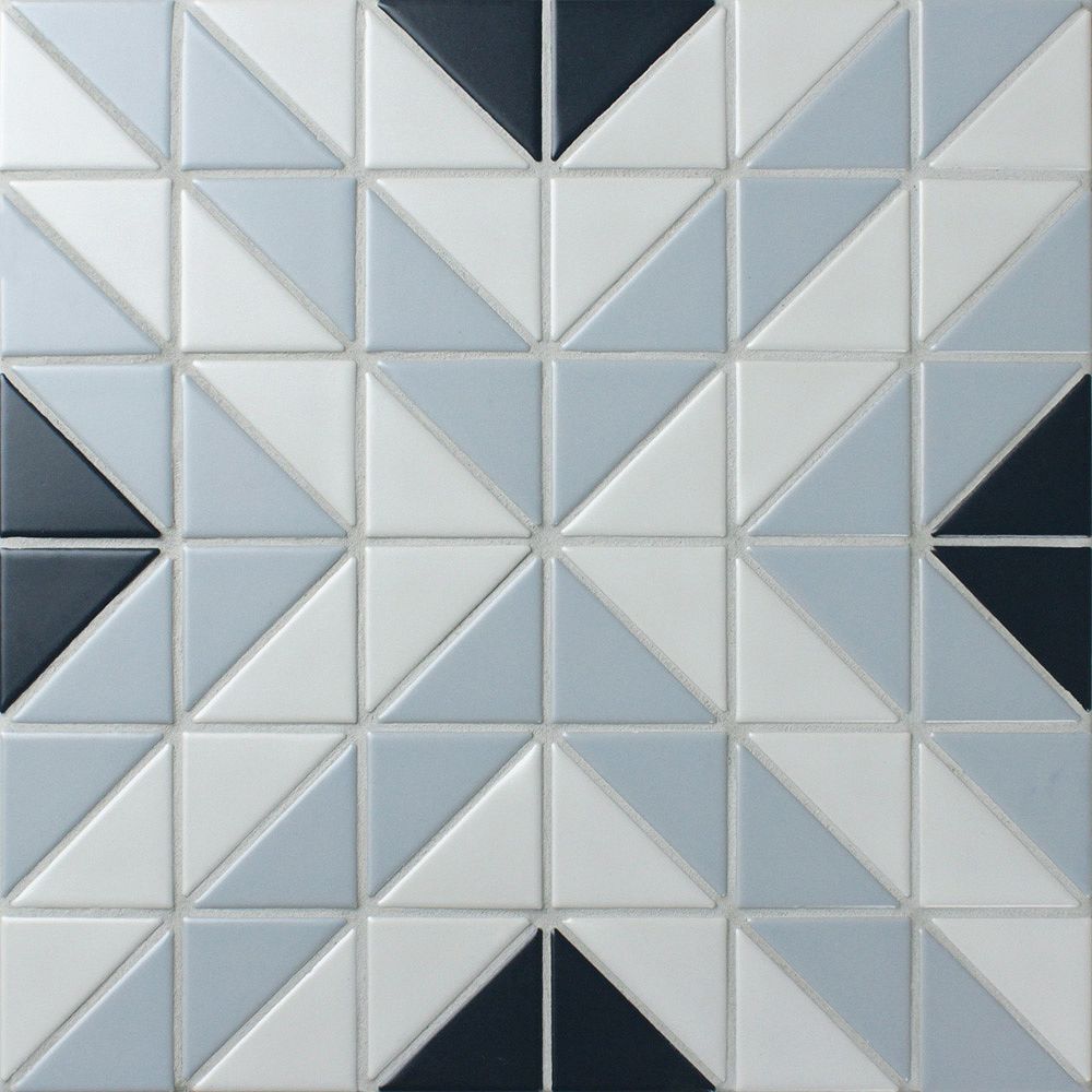 Merola Tile Tre Apex Blue Ice Mix 10-3/4-inch x 10-3/4-inch x 6 mm ...