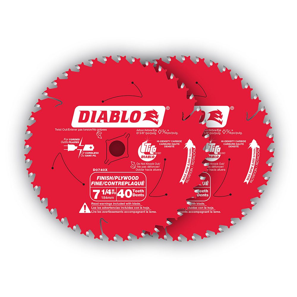 Diablo 7 1 4 Inch X 40 Tooth Carbide Tipped Finish Circular Saw Blade