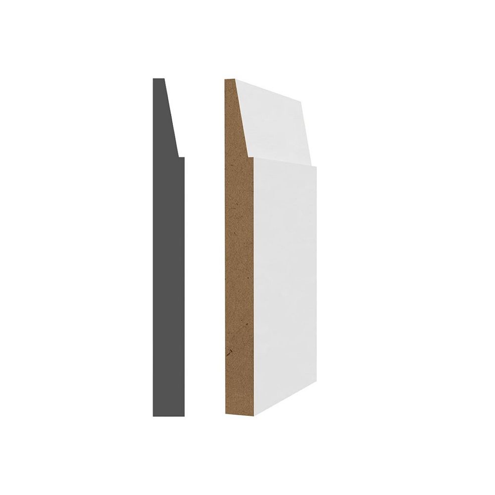 Interbois MDF White Primed Modern Baseboard 3/4" x 7-1/4" x 96" | The ...