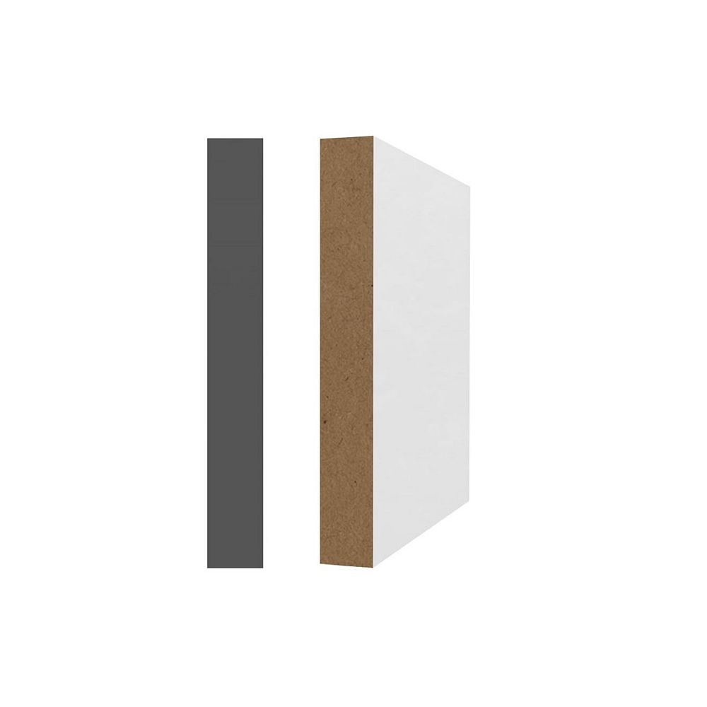 Interbois MDF White Primed Modern Baseboard 1/2" x 3-13/16" x 96" | The ...