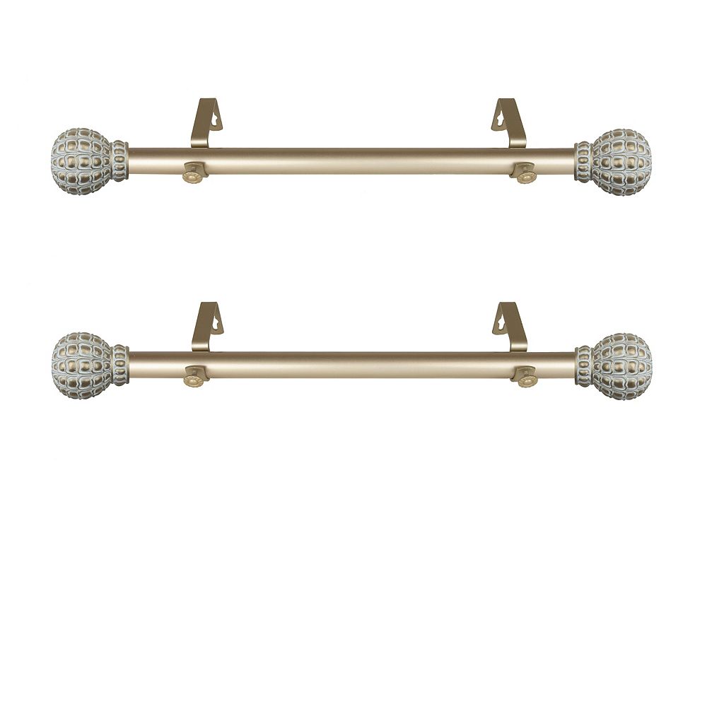 Rod Desyne Pod 1" dia. Side Curtain Rod 12-20 inch long (Set of 2 ...