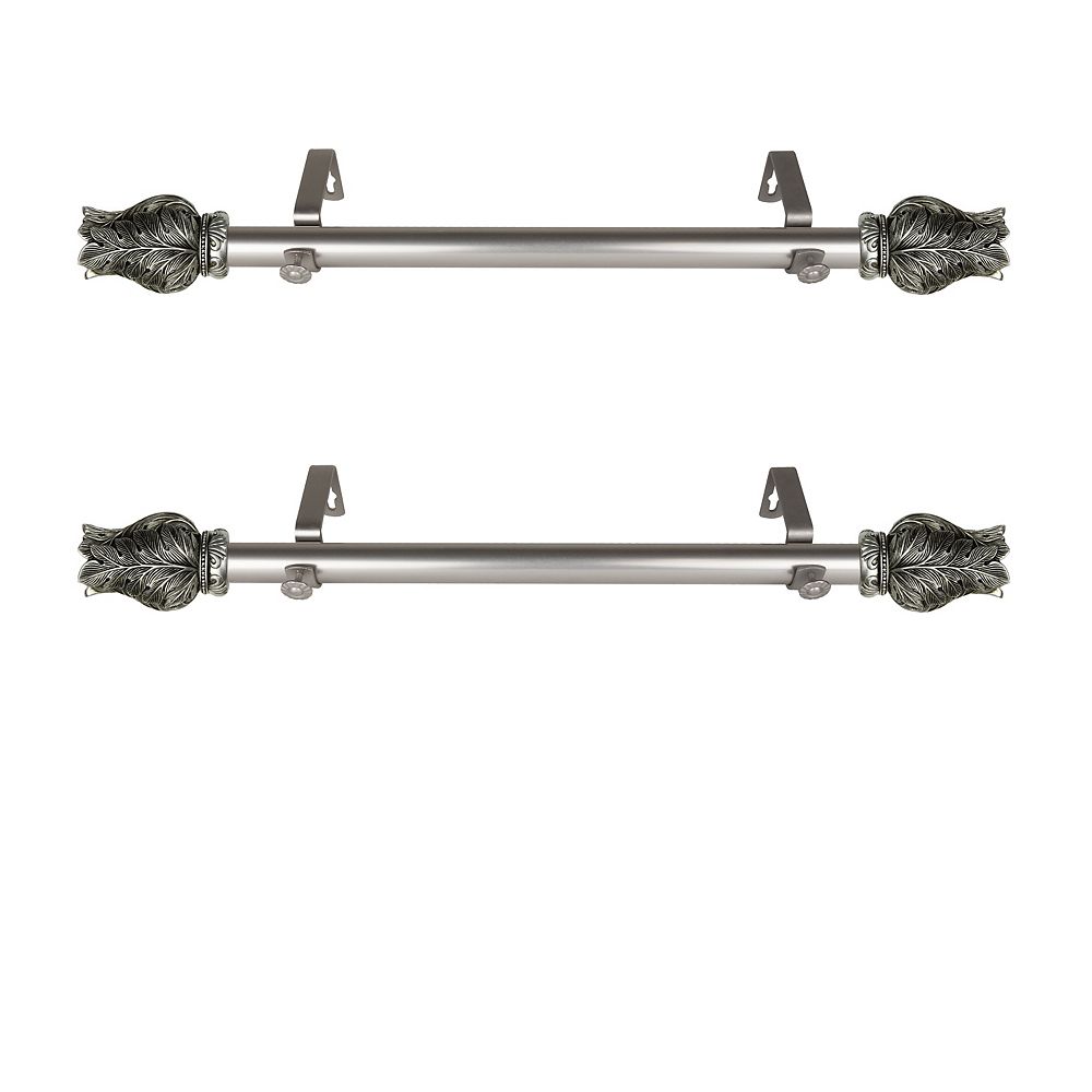 Rod Desyne Verda 1" dia. Side Curtain Rod 12-20 inch long (Set of 2 ...