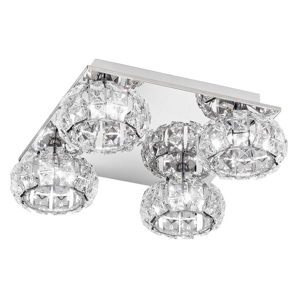 Eglo Corliano 4-Light Integrated LED Ceiling Light, Chrome Finish | The ...