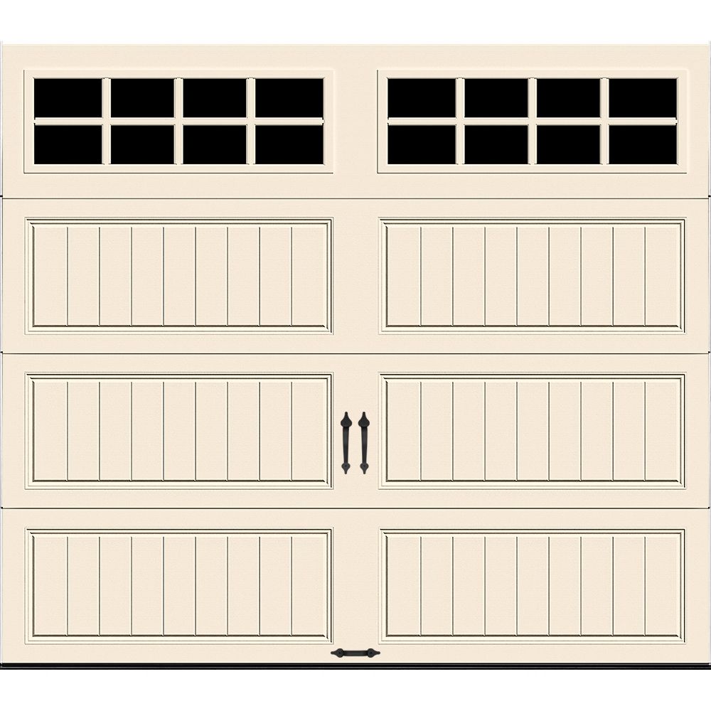 Clopay Gallery 8 ft. x 7 ft. Intellicore Insulated Almond Garage Door ...