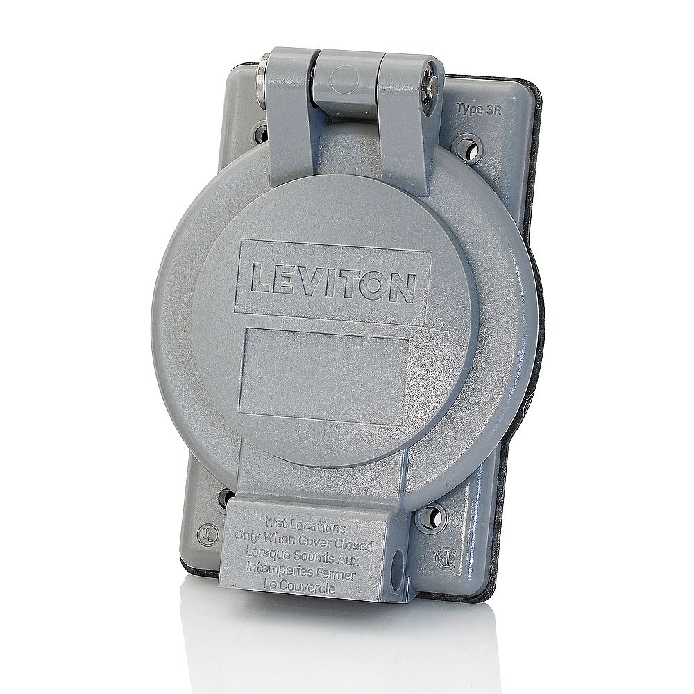 Leviton Weatherproof Cover 1G Flanged Devices 2.25" Diam Industrial ...