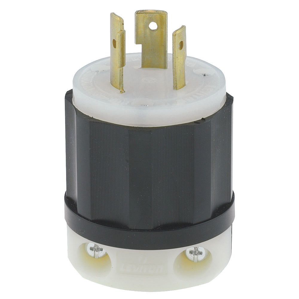 Leviton Locking Plug, 20 Amp, 480 Volt, NEMA L8-20P, 2P, 3W, Industrial ...
