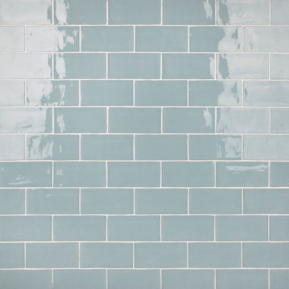 Merola Tile SAMPLE - Castillo Sky 3 in. x 6 in. Ceramic Subway Wall ...