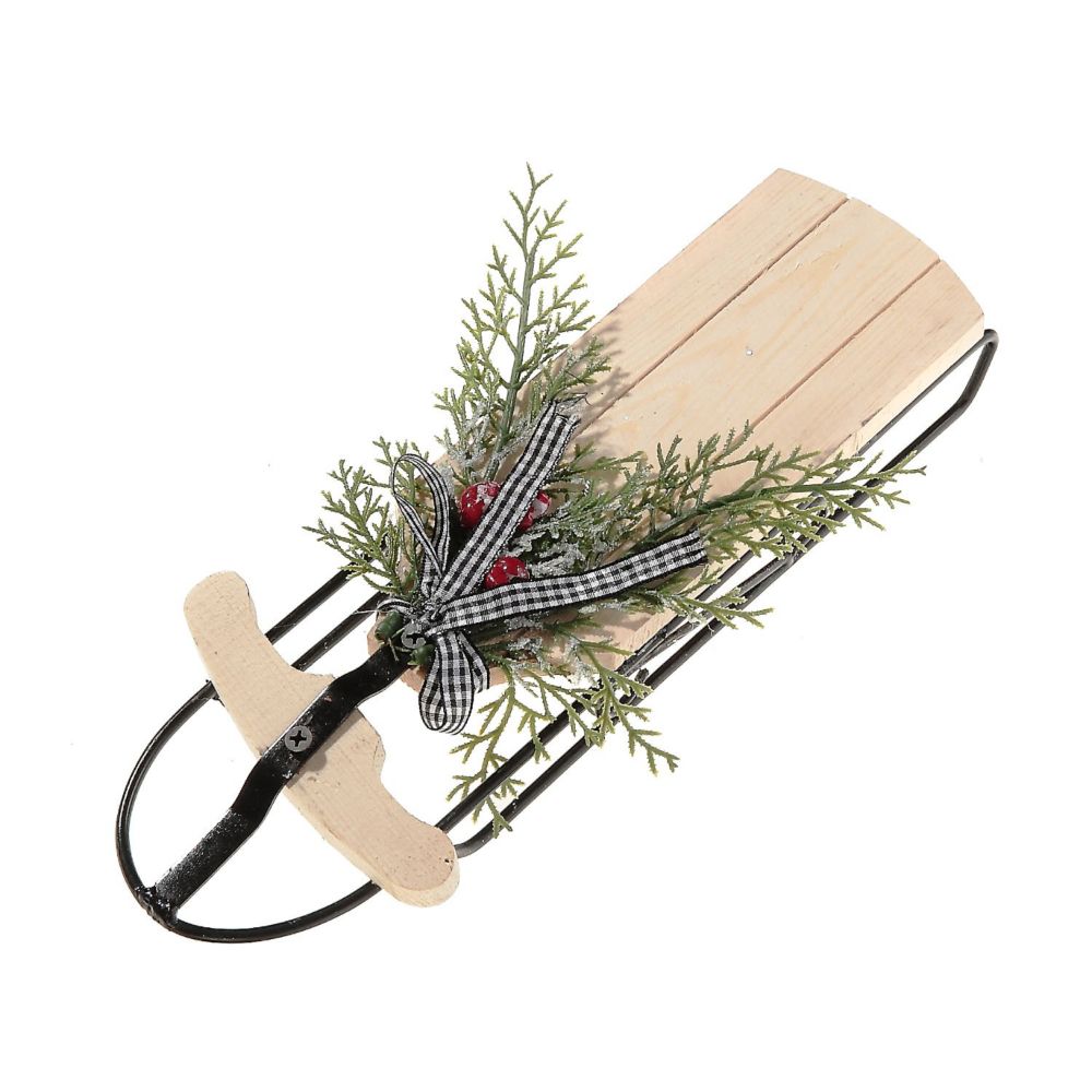 IH Casa Decor Mini Wooden Sled With Bow | The Home Depot Canada