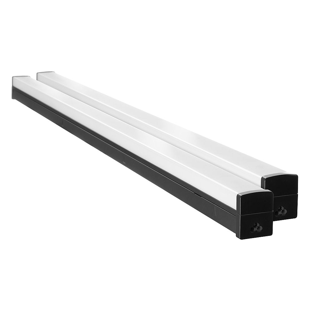 NewAge Products 4ft Linkable LED Ceiling Light Kit in Black (Pack of 2 ...