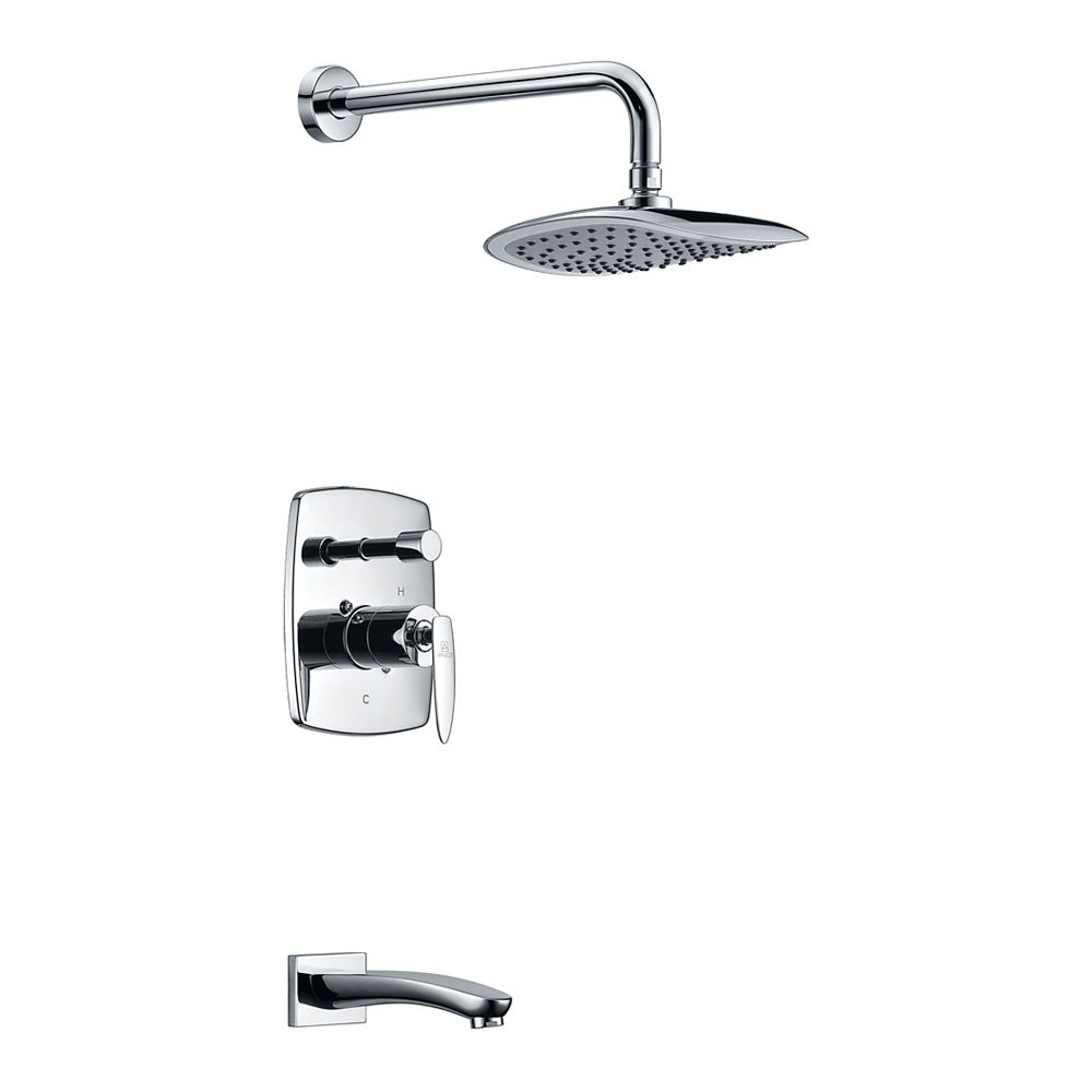 ANZZI Tempo Series 1-Handle 1-Spray Tub and Shower Faucet in Polished ...