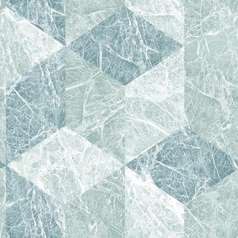 Origin Rizzo Light Blue Geometric Stone Wallpaper | The Home Depot Canada