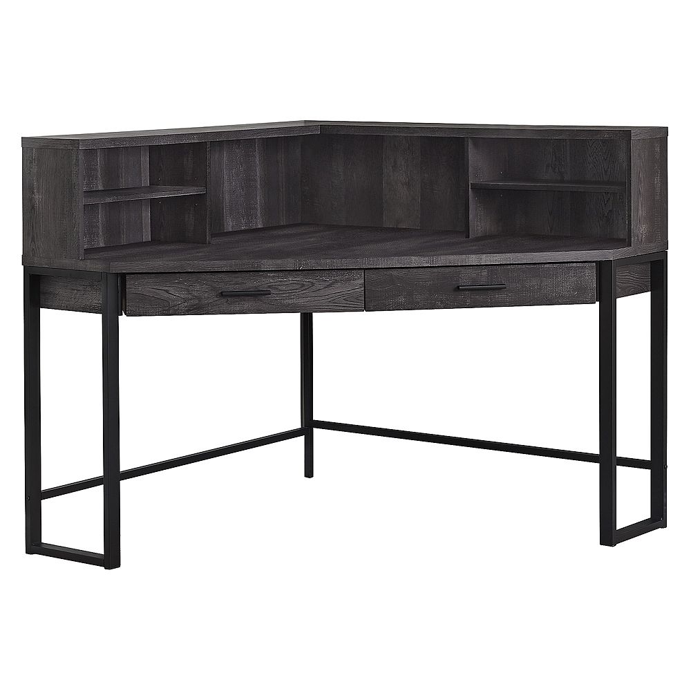 Monarch Specialties Computer Desk - 48"L / Black Reclaimed Wood Corner ...