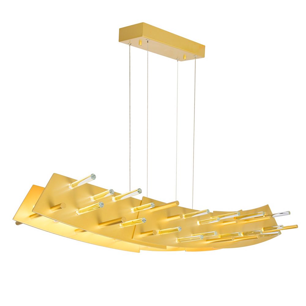 CWI Lighting Gondola 2-Light Satin Gold LED Integrated Chandelier | The ...