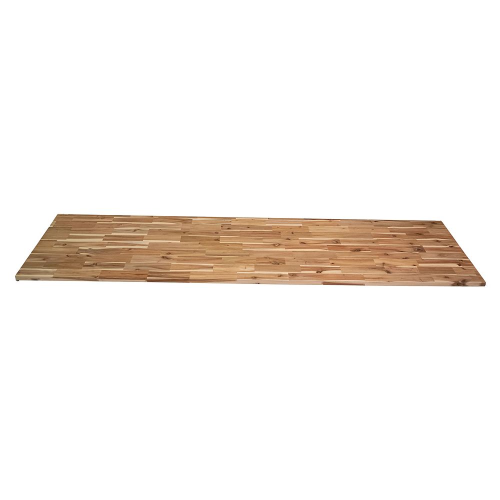 INTERBUILD 96 x 25.5 x 1 inch Acacia Countertop, Straight Edge ...