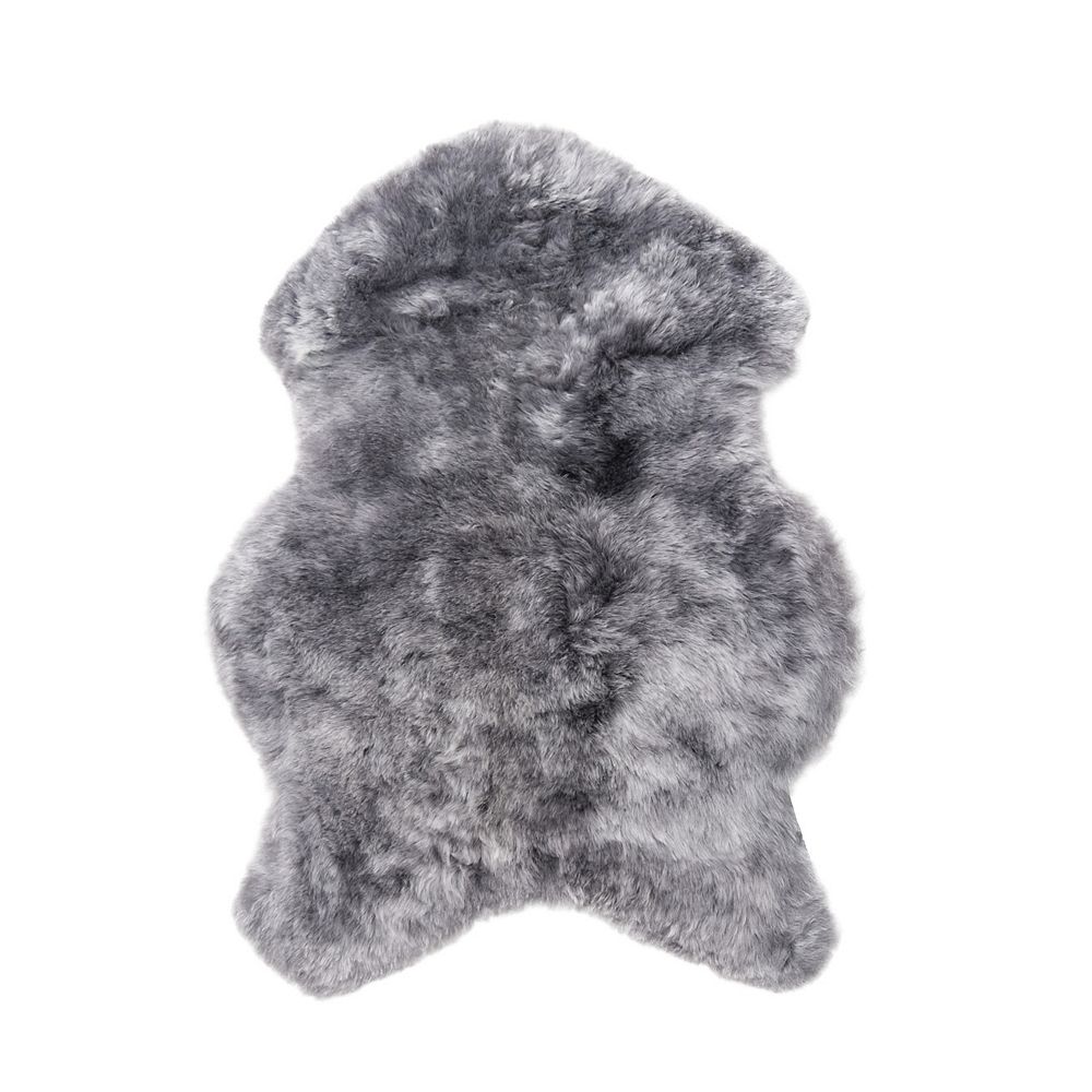 Natural Icelandic Sheepskin Short-Haired Fur Metallic Silver 2 ft. x 3 ...