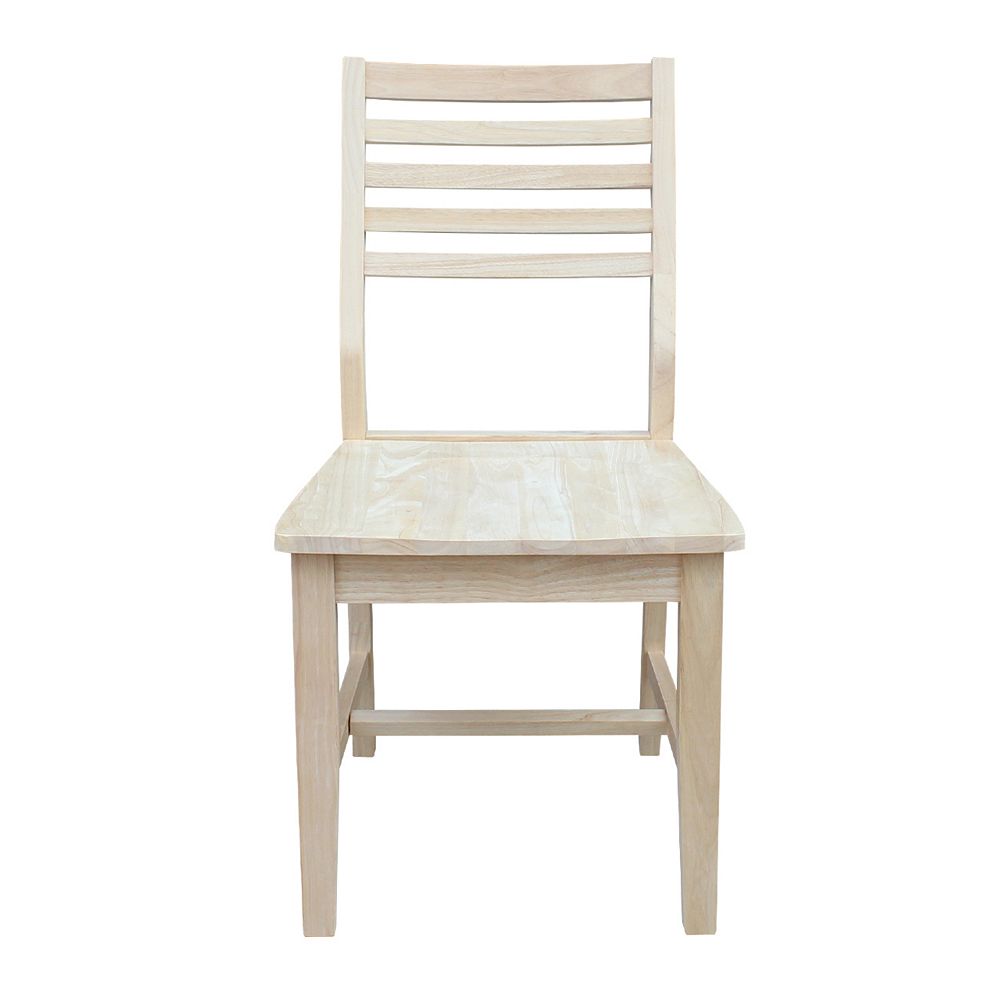 International Concepts Mid Century Modern Slat Back Unfinished Dining