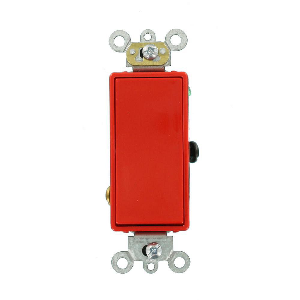 Leviton Decora 20A Switch 3-Way Commercial Grade, Red | The Home Depot ...